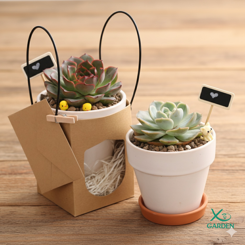 Set 1 Chậu Sen Đá Quà Tặng - Món Quà Xanh Ý Nghĩa Cho Mọi Dịp